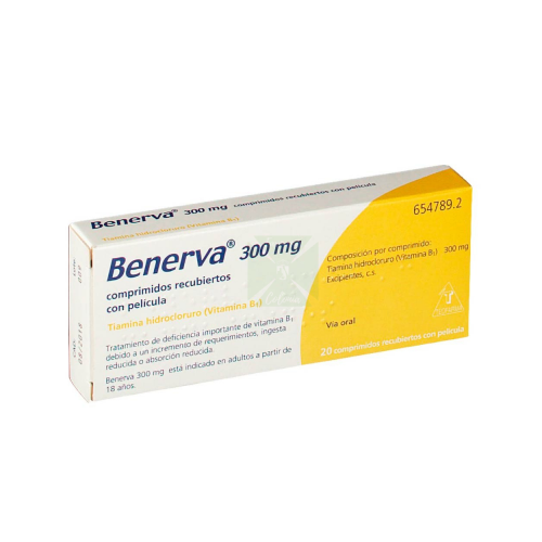 Benerva 300 Mg 20 Comprimidos Recubiertos - Farmacia Colonia